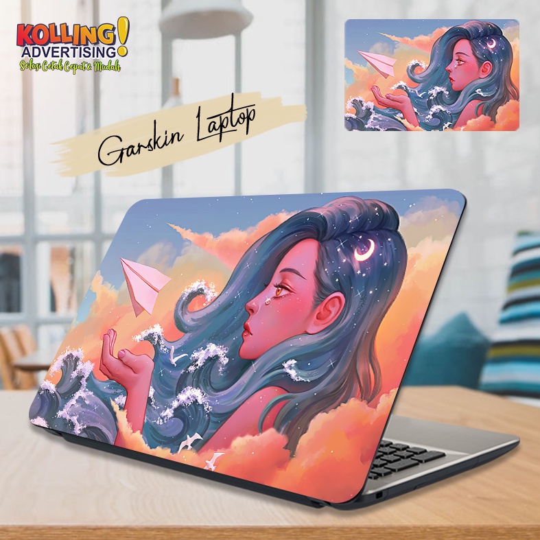 Jual Garskin Laptop girl clouds digital art Skin Laptop Stiker Laptop ...