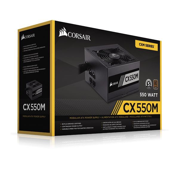 Jual PSU PC Corsair CX550M 80+ Bronze Semi Modular 550W Power Supply ...