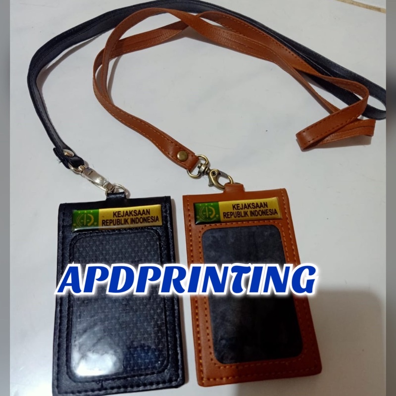 Jual ID Card Saku Tali KEJAKSAAN Name Tag ID Card Saku Tali Kulit Logo ...