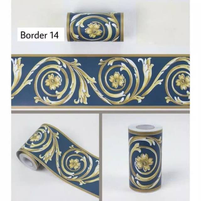 Jual Wall Border || Lis Border Sticker Biru Ulir | Shopee Indonesia
