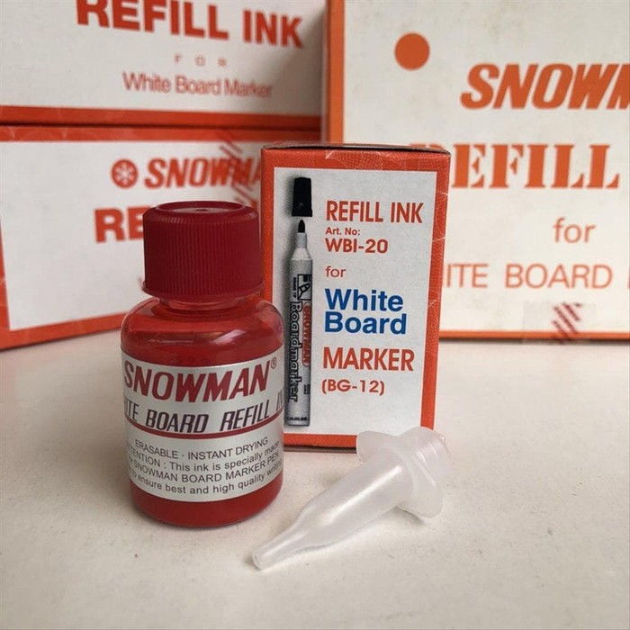 Jual Tinta Ink Snowman Boardmarker ( Refill INK Merah ) | Shopee Indonesia