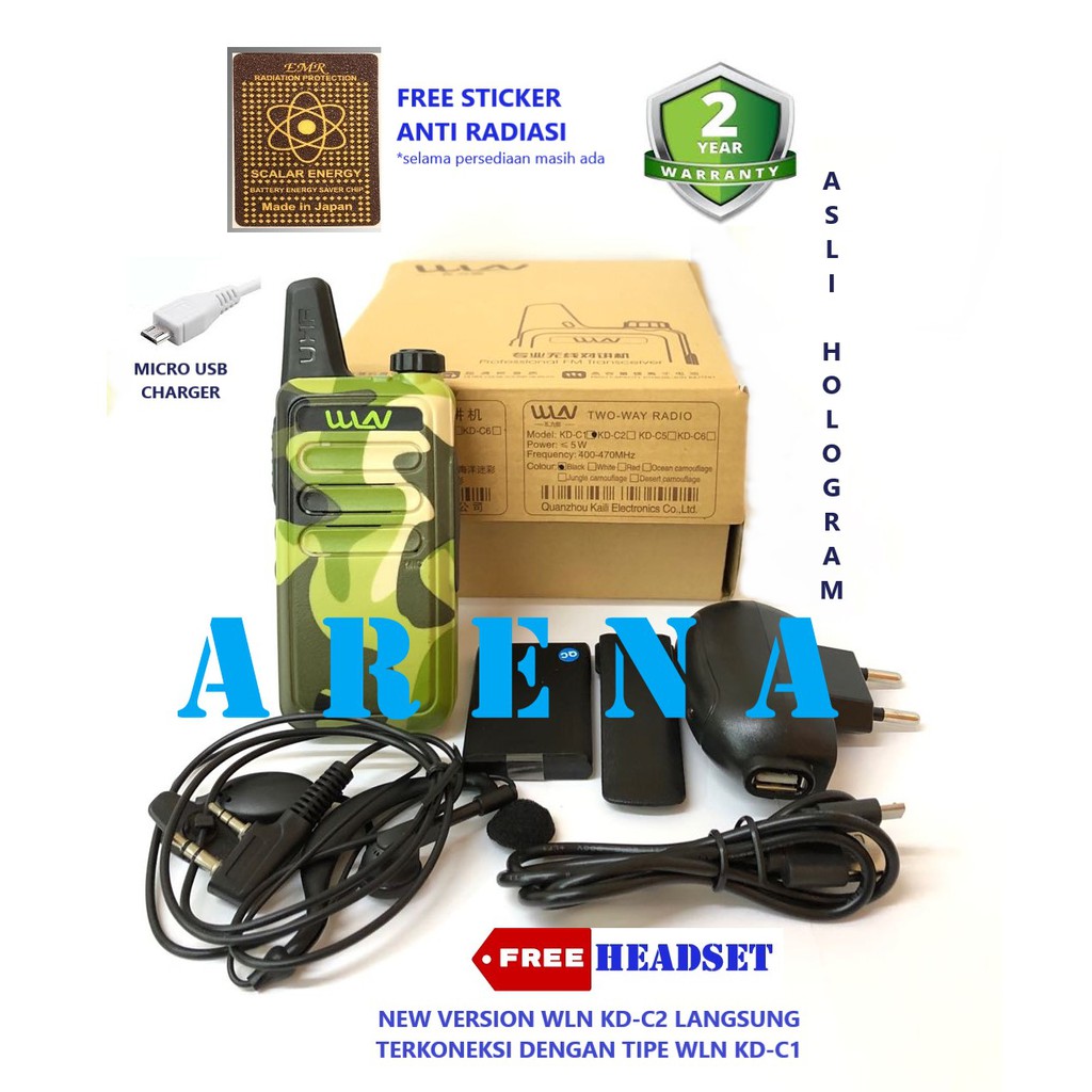 Jual WLN HT KD-C2 KONEK LANGSUNG KD-C1 Two-Way Radio Isi 1pc FREE ...