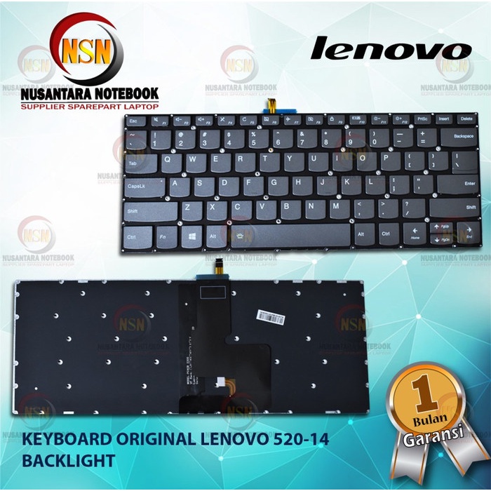 Jual Keyboard Original Lenovo Yoga 520-14 520-14IKB 720-14 Grey ...