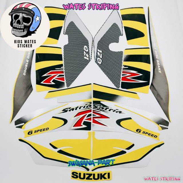 Jual Striping Sticker Lis Les Polet suzuki satria 120r lumba kotak 2tak ...