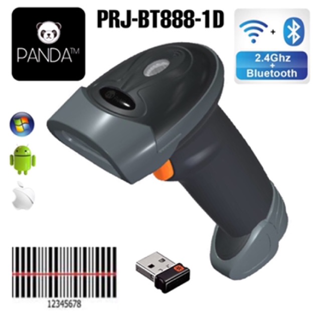 Jual Wireless Bluetooth 1D Laser Barcode Scanner PANDA PRJ-BT888-1D for ...