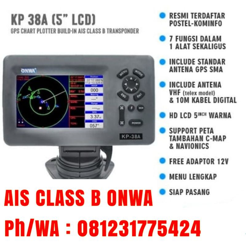 Jual GPS Ais Class B Onwa KP 38A Chart Plotter With Built-in AIS Transponder | Shopee Indonesia