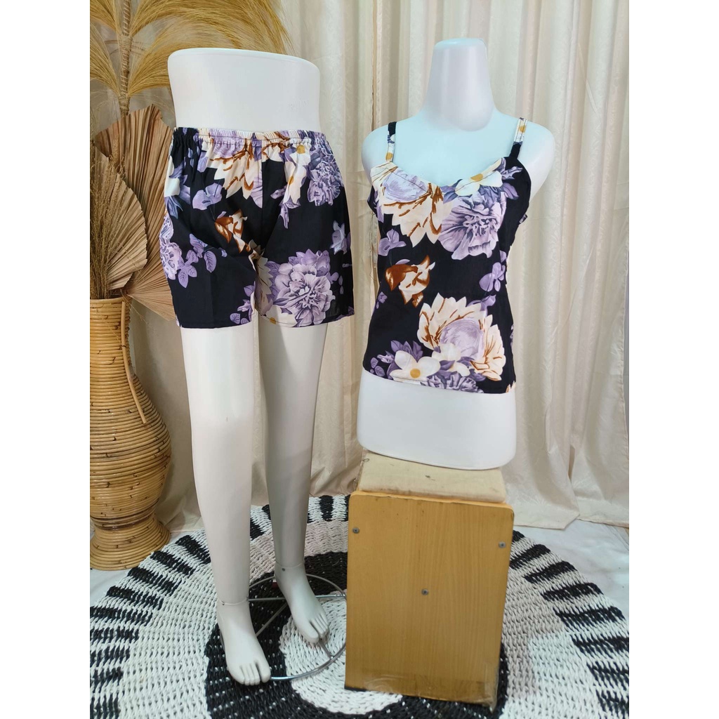 Jual SETELAN TANK TOP PENDEK RAYON ( PILIH MOTIF ) | Shopee Indonesia