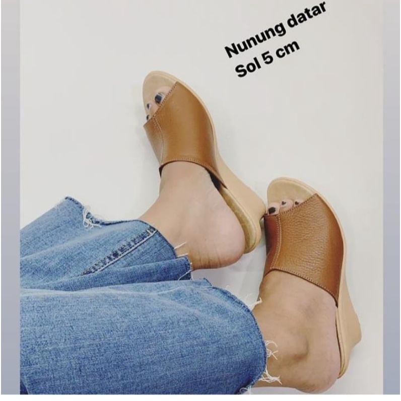 Jual Sandal kulit model Nunung wedges 5cm Garut Bahan Premium By ...