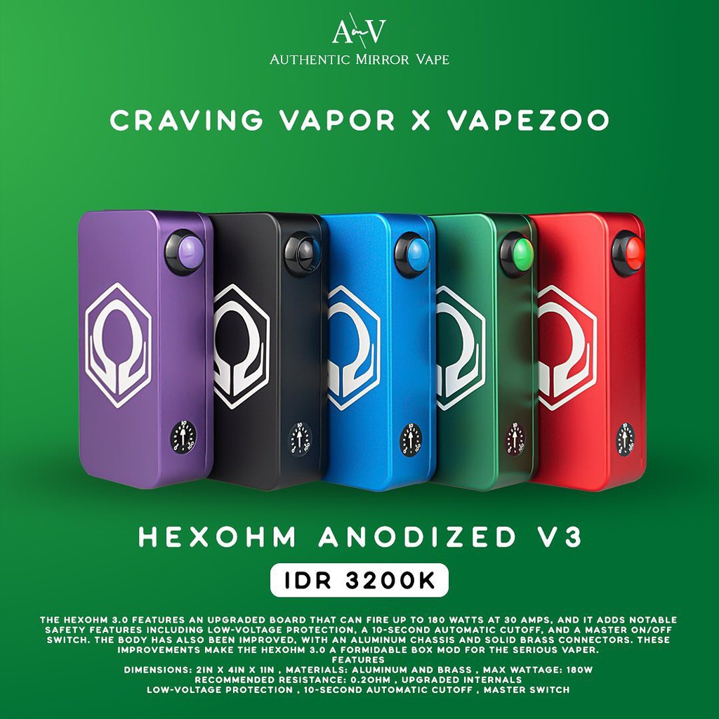 Jual Hexohm V3 Anodized Authentic Warranty Vapezoo - DR | Shopee Indonesia