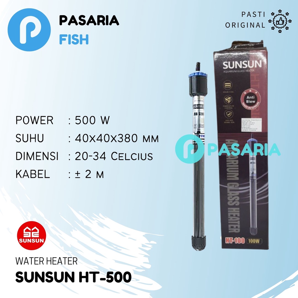 Jual SUNSUN Water Heater HT500 / Pemanas Akuarium / Penghangat Air ...