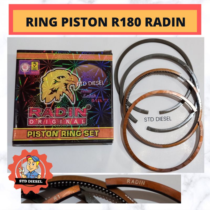Jual RING PISTON R180 180 MERK RADIN DIESEL ENGINE MESIN 8 HP PK RING RENG SEKER 4 RING | Shopee ...