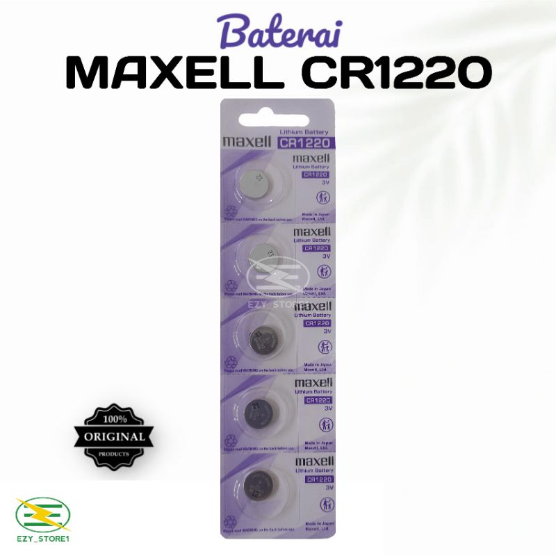 Jual Baterai Maxell CR1220 Original Lithium Battery 3V Batrai CR 1220 | Shopee Indonesia