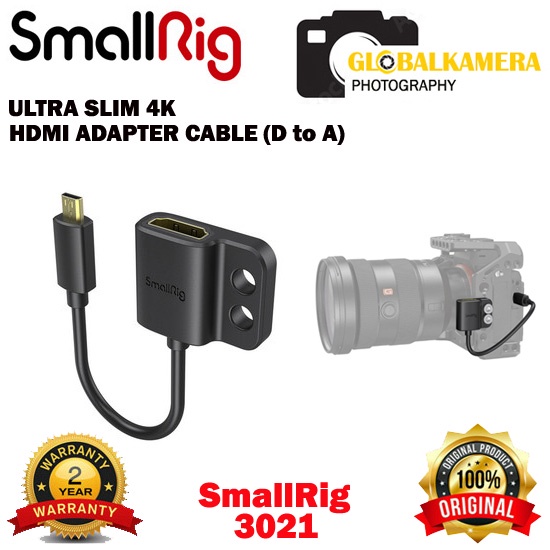 Jual SmallRig Ultra Slim 4K HDMI Adapter Cable (D to A) - 3021 | Shopee ...