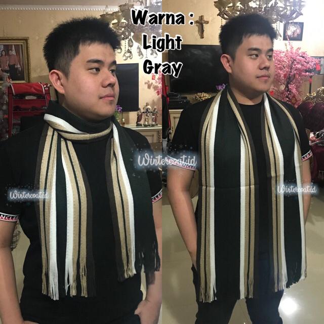 Jual READY INDONESIA Syal Rajut Pria Aldi Men scarf winter cowok ...