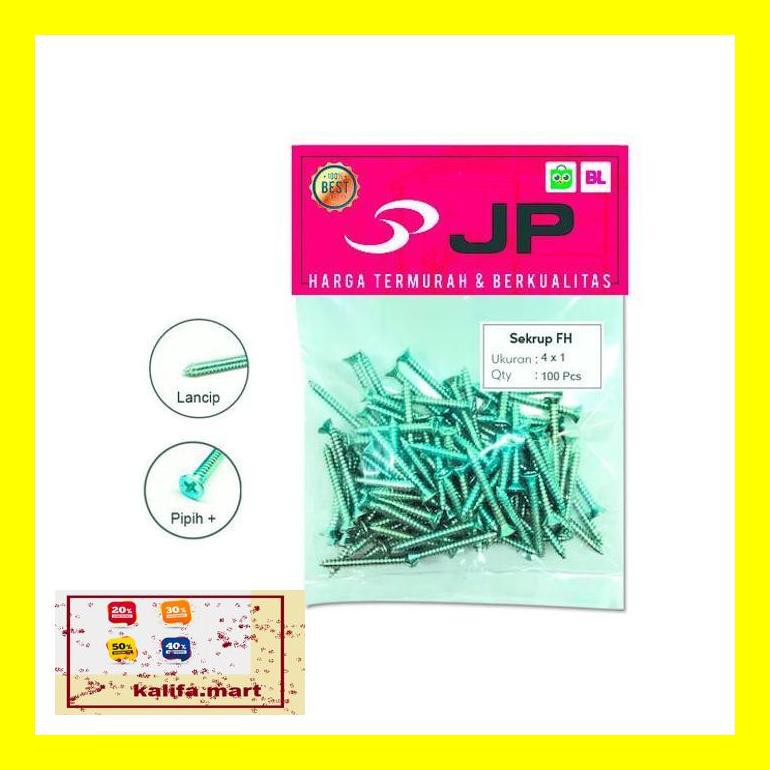 Jual Sejih0S Sekrup Fh 4 X 1 - Skrup Fh 4X1 Baut Tapping Isi 100 Pcs ...