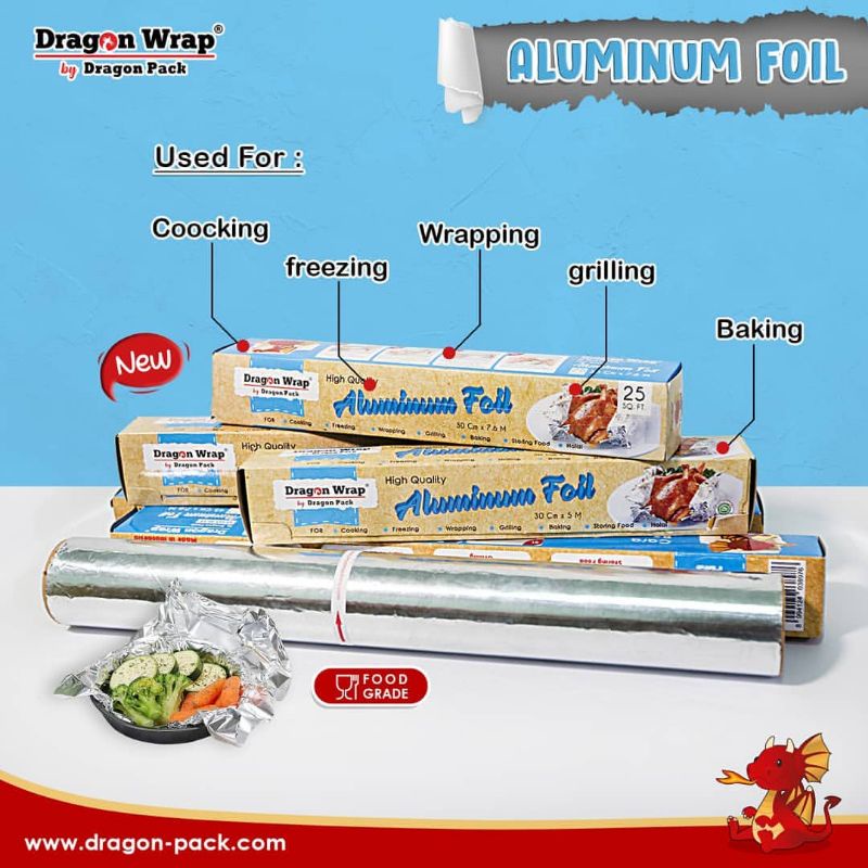 Jual Dragon wrap Aluminium Foil 30x7,6m | Shopee Indonesia