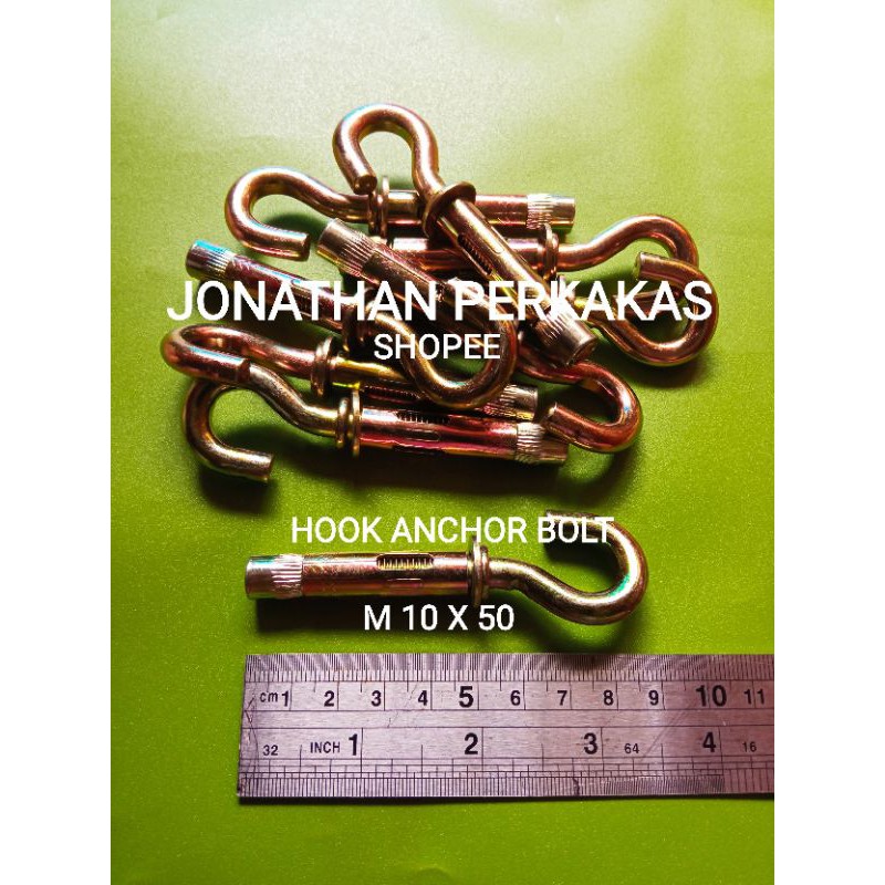 Jual dynabolt kait m10x50(2pcs) hook anchor bolt m10x50(2pcs) dynabolt ...