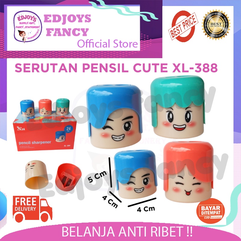 Jual Edjoys Serutan Rautan pensil karakter aesthetic anak cute kepala ...