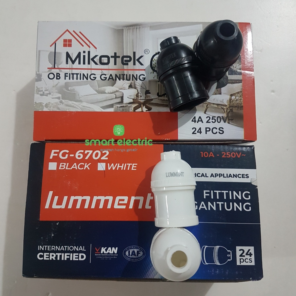 Jual Fitting Gantung Mikotek Rumah Lampu Lumment Hitam Putih SNI Awet Murah | Shopee Indonesia
