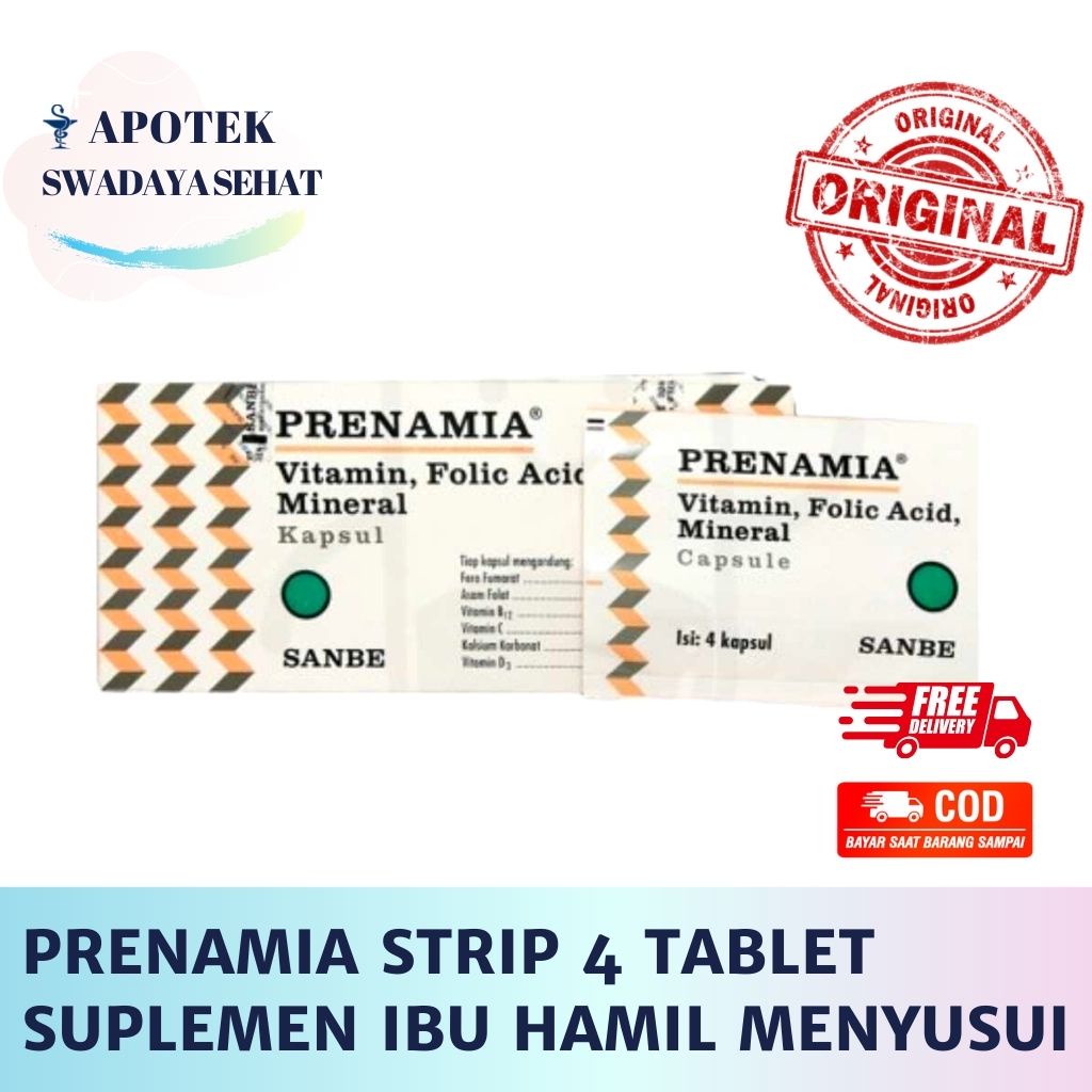 Jual PRENAMIA Strip 4 Tablet - Suplemen Vitamin Mineral Ibu Hamil dan ...