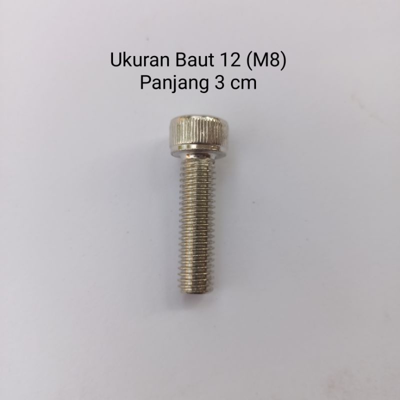 Jual Baut kunci L 12 m8 ukuran 8x30 panjang 3cm termurah | Shopee Indonesia