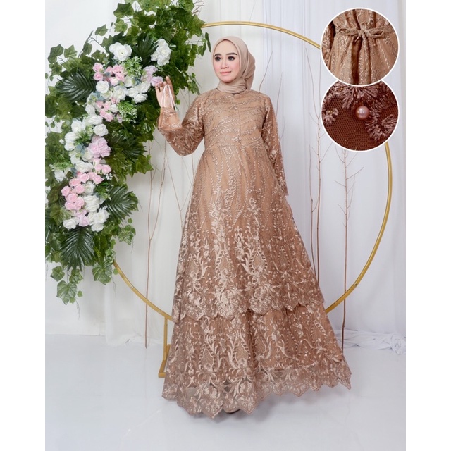 Jual Gamis Tile Bordir|Gamis Tingkat Tile|Gamis Busui Jumbo |Gamis Kondangan Mewah|Gamis Pesta ...