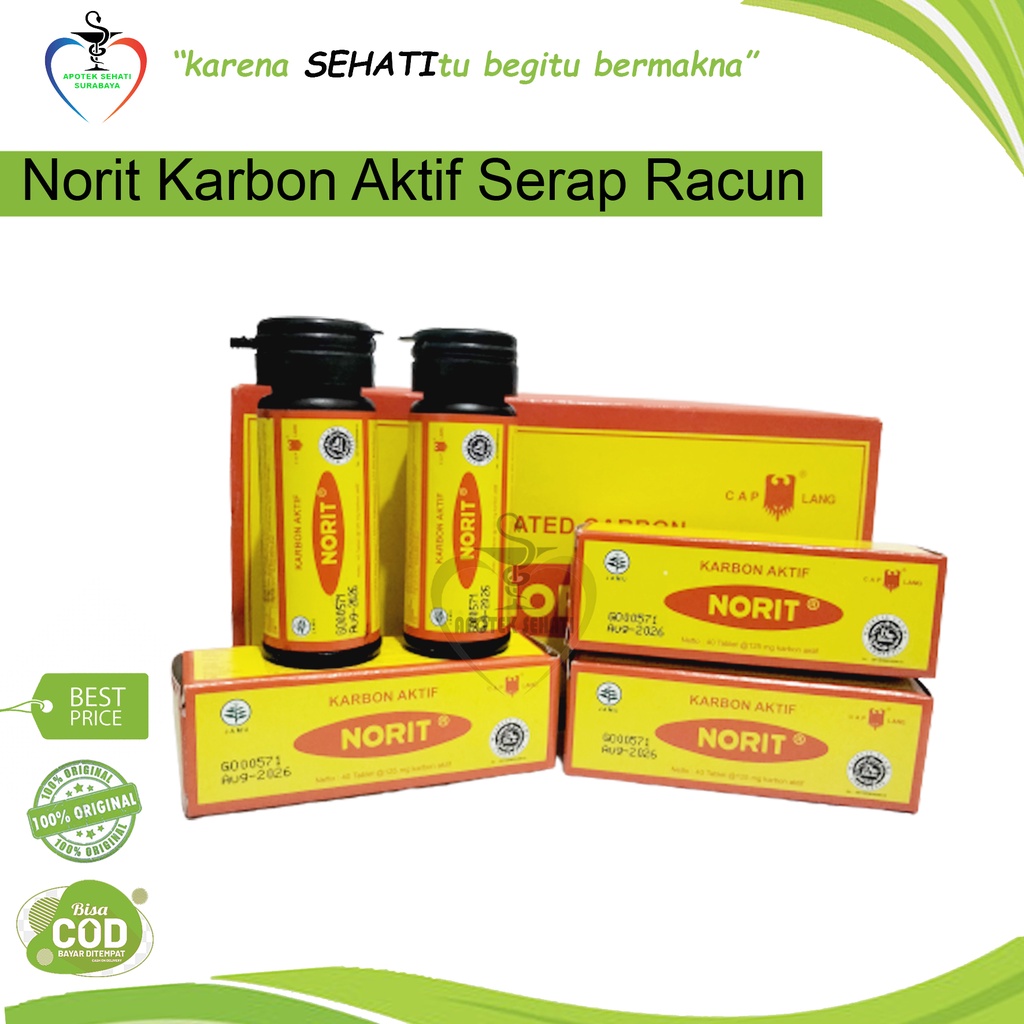 Jual Norit Active Carbon Aktif Karbon Cap Lang Obat Sakit Perut Diare ...