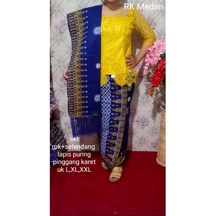 Jual (SIAP PAKAI)Rok dan Selendang Bordir Rambu Corak Cantik Manis ...