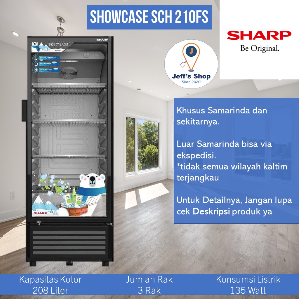 Jual Showcase Sharp [208 Liter] SCH 210FS | Shopee Indonesia