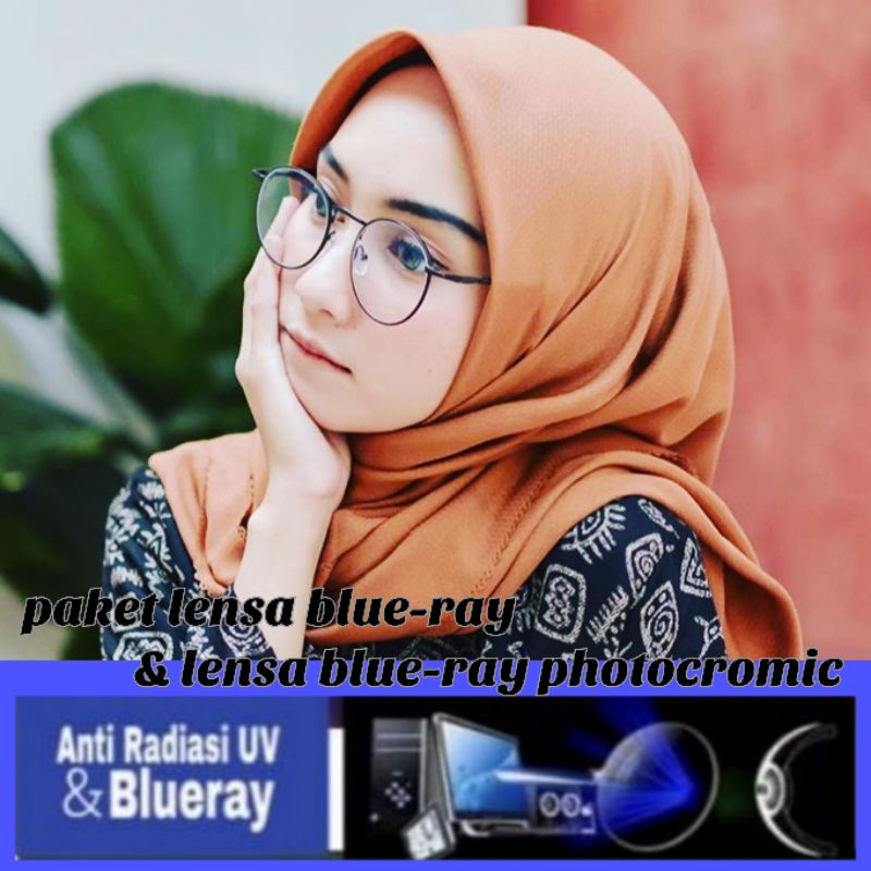 Jual paket lensa blu-ray)(blue-ray photocromic) kacamata minus anti ...