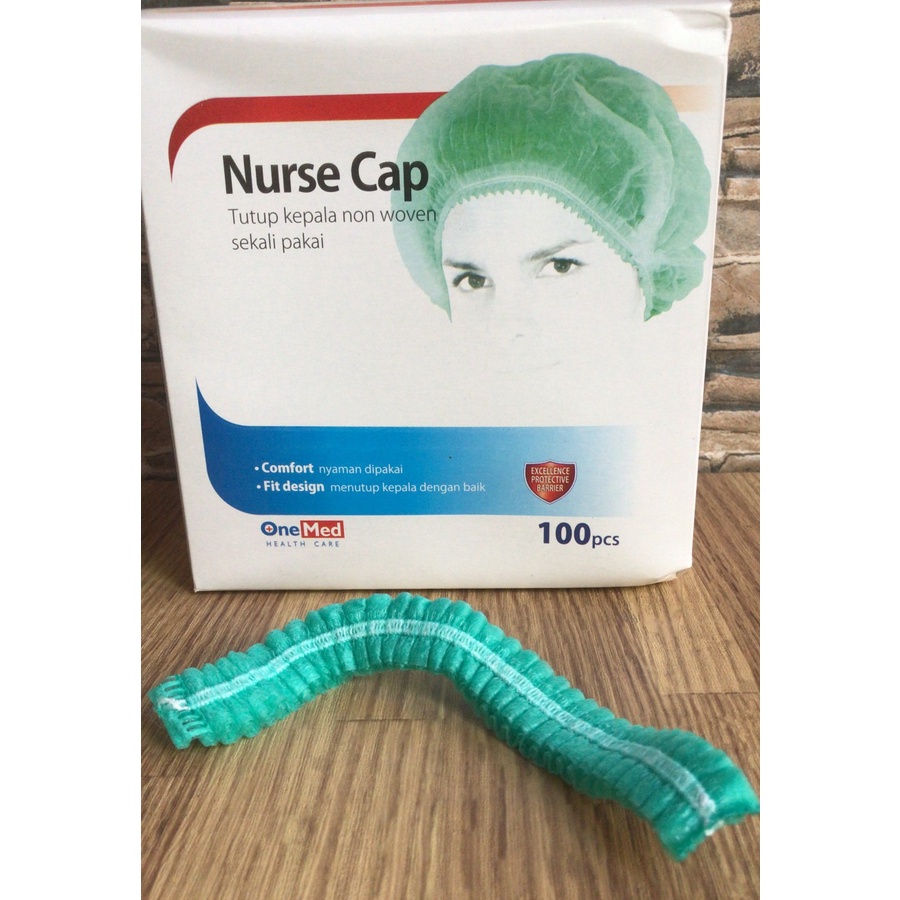 Jual NURSE CAP ONEMED ISI 100 PCS / NURSE CUP ONEMED / HAIR NET - Hijau ...