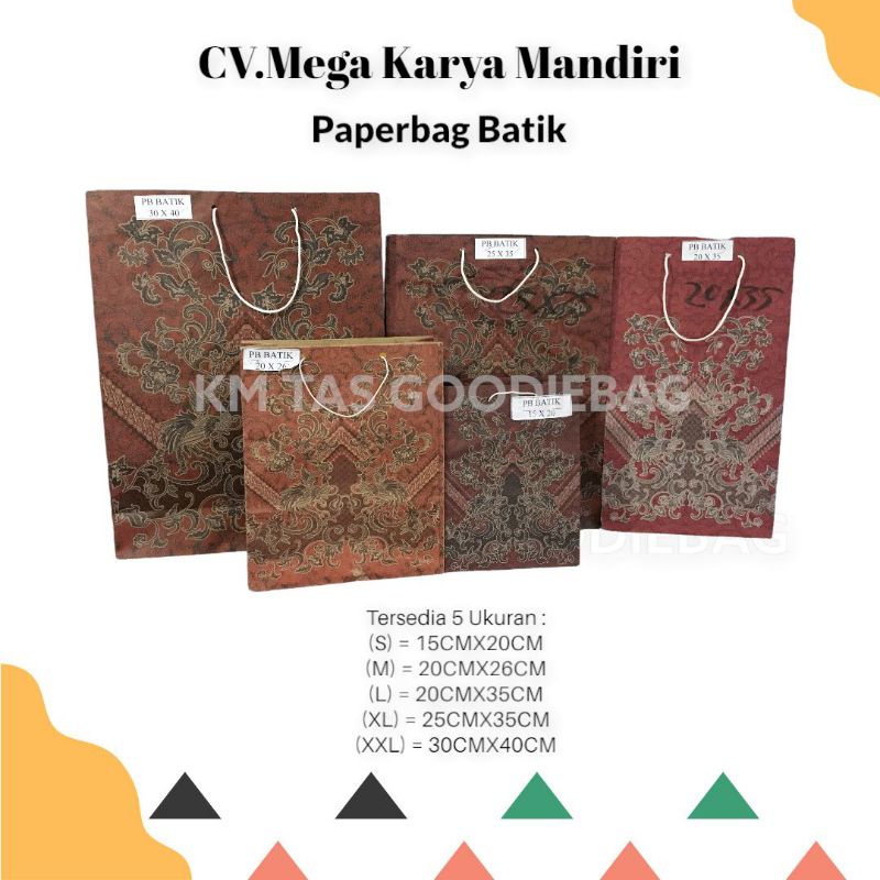 Jual Paper Bag Batik 15x20 Isi 12pcs paperbag motif batik bungkus kado ...