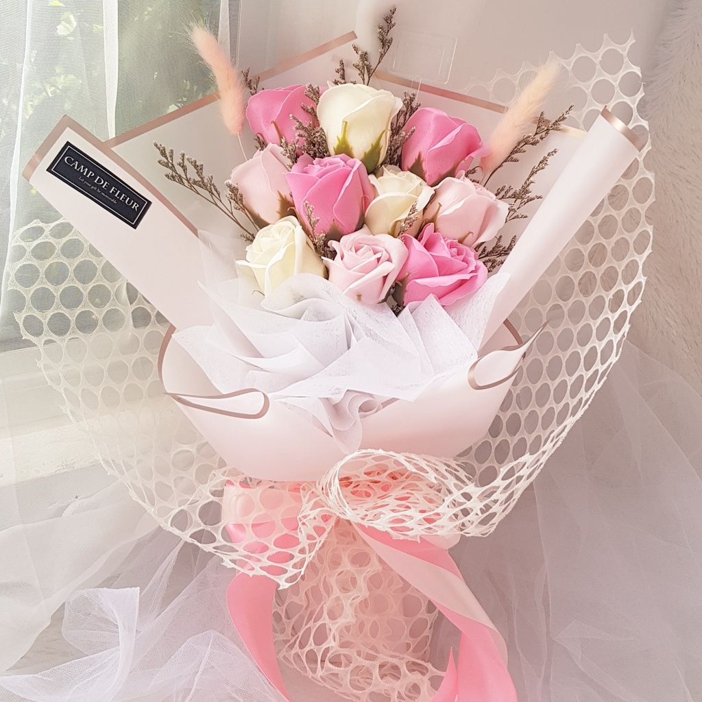 Jual 10stems Soap Flower Bouquet Buket Bunga Sabun Mawar Buket Wisuda ...