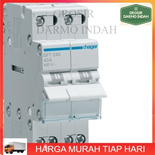 Jual HAGER MCB COS CHANGE OVER SWITCH 2P 40A SFT240 SNI ORIGINAL PLN ...