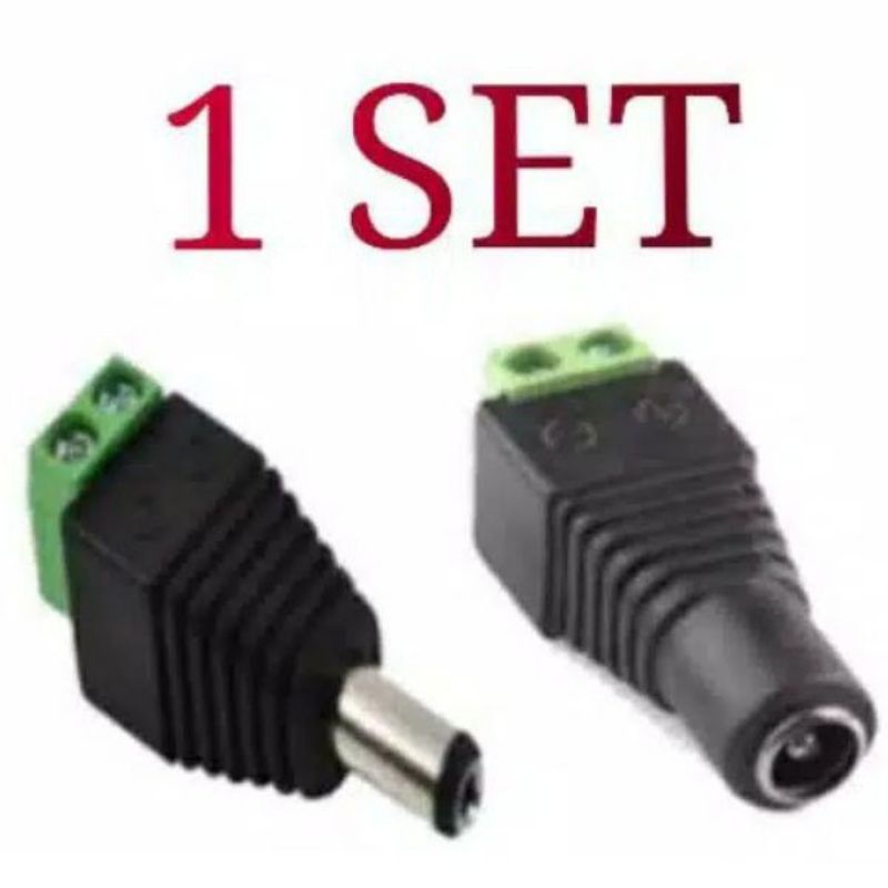 Jual Konektor 1 set kamera Camera CCTV Male & Female Jack DC Camera ...