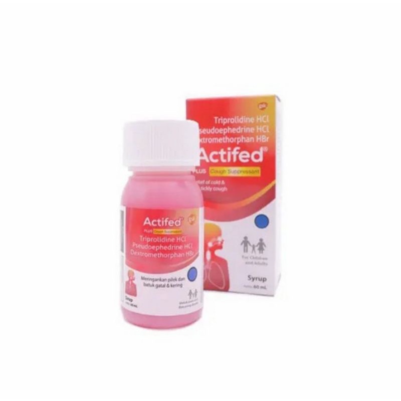 Jual Actifed Syrup Batuk kering/ baturk tidak berdahak/ actifed merah ...