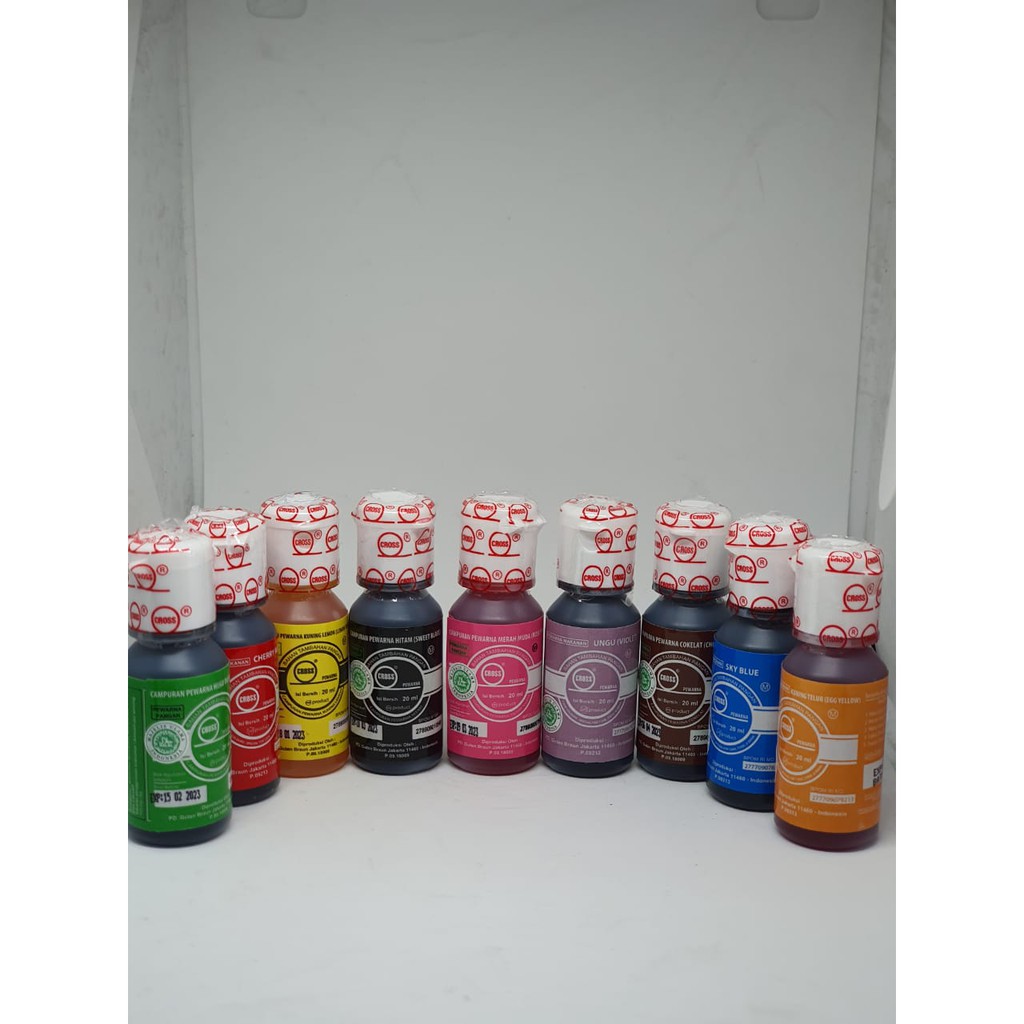 Jual PEWARNA MAKANAN/FOOD COLORING CAIR HALAL PREMIUM CROSS 20ML ...