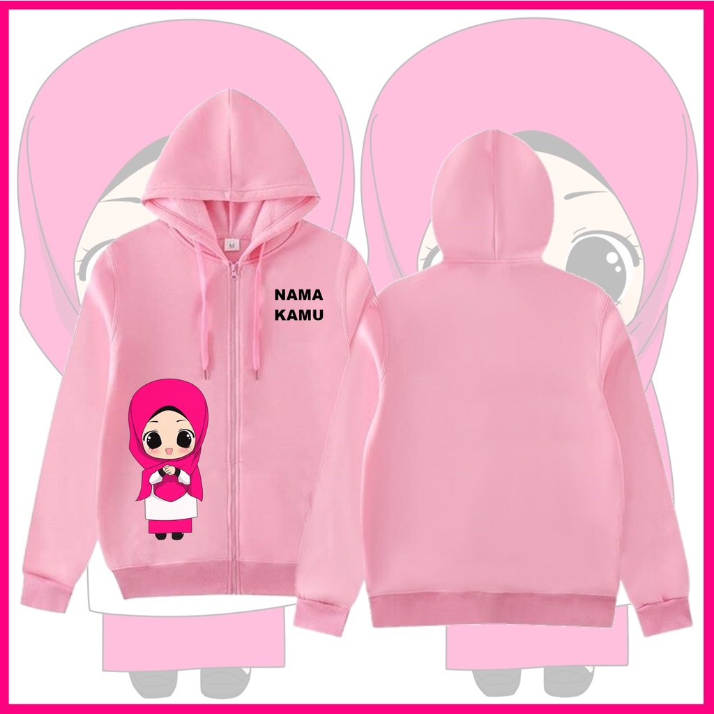 Jual Jaket anak muslim muslimah custom nama hoodie anak islam islami ...