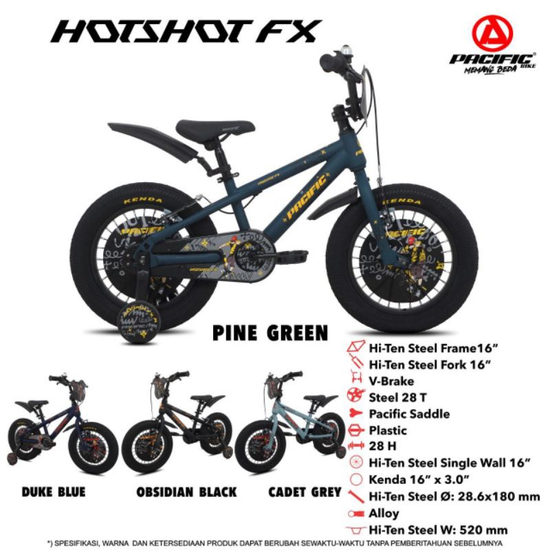 Jual SEPEDA BMX ANAK 16 inch BMX HOTSHOT FX BAN BESAR 3.0 PACIFIC | Shopee Indonesia