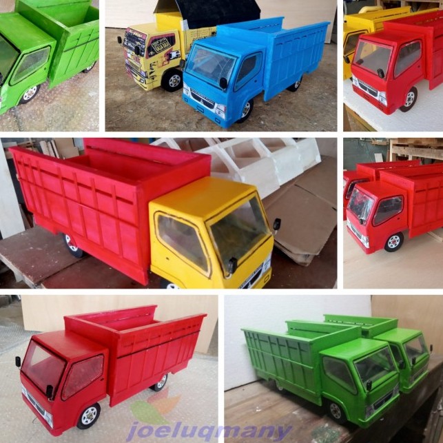 Jual Mainan Mobil Truk Kayu Miniatur Truk Kayu - Biru | Shopee Indonesia