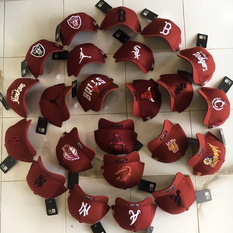 Jual Topi Baseball Merah Maroon Jordan Yankees Sox Banteng Lakers ...
