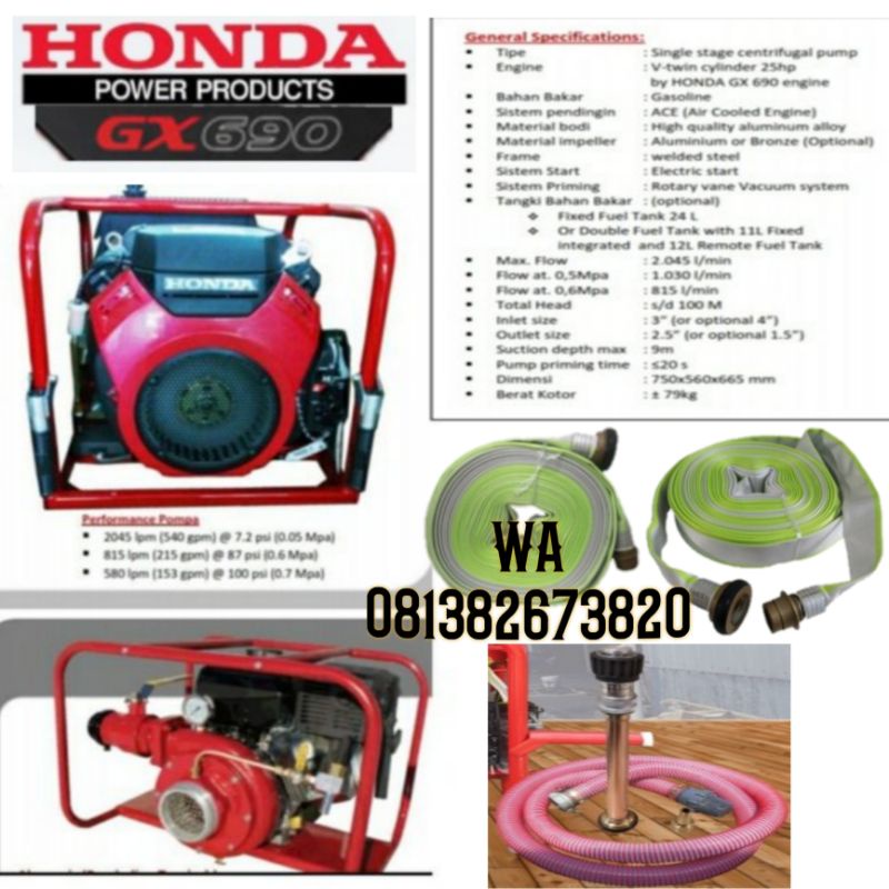 Jual Paket HONDA GX 690 Pompa apemadam Kebakaran Tekanan Tinggi ...
