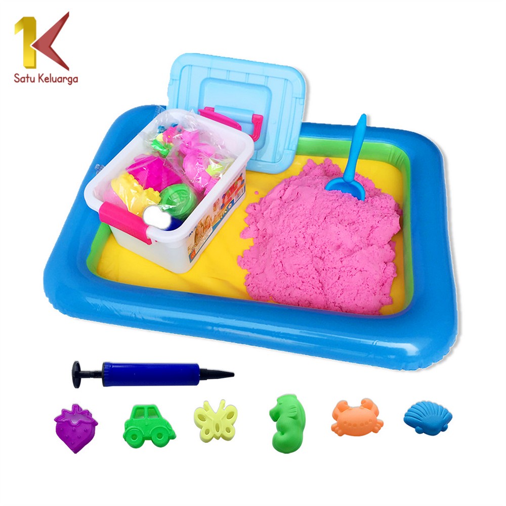 Jual Satu Keluarga Mainan Pasir Ajaib Set M180 Magic Sand 1.5KG 3 WARNA ...