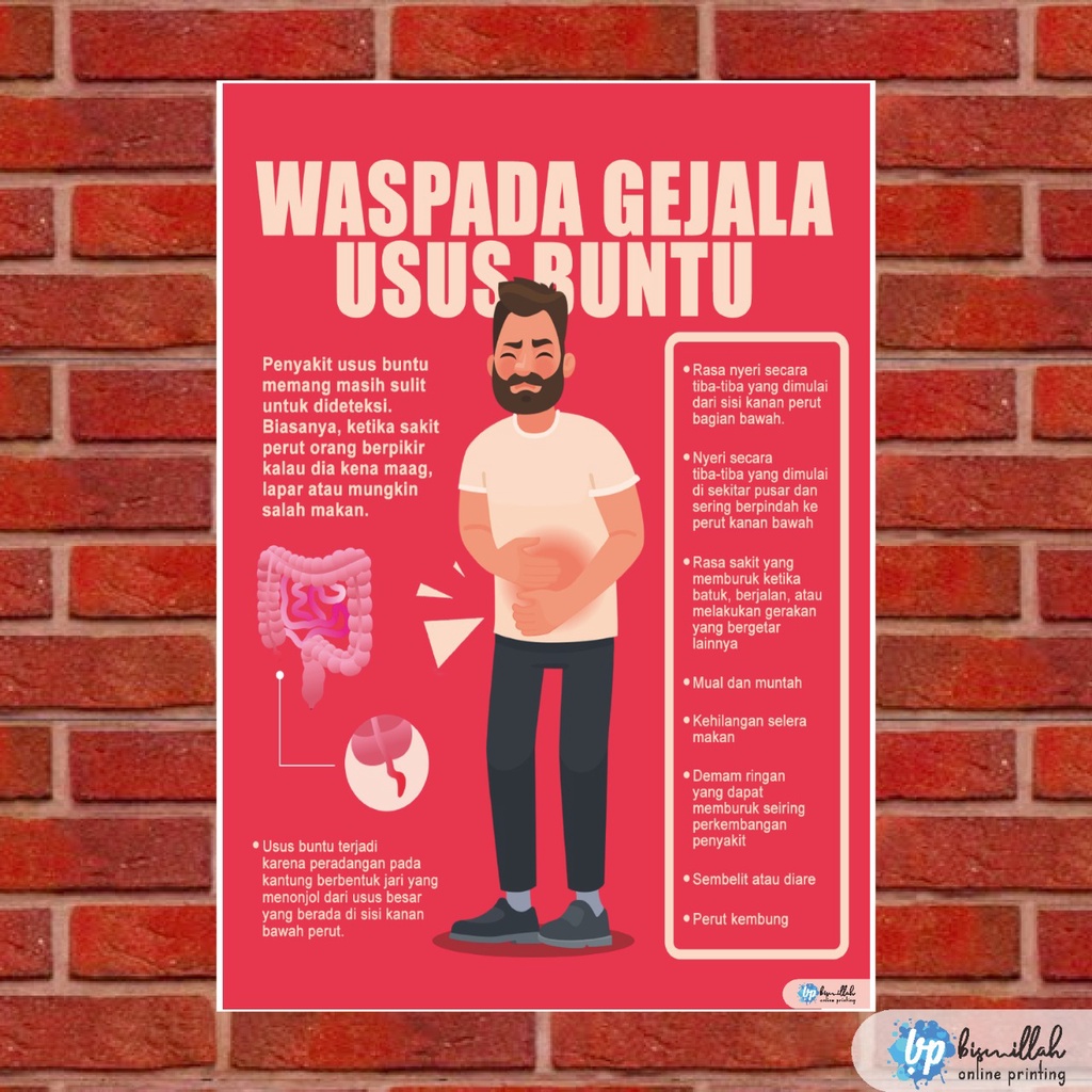 Jual Poster Kesehatan Waspada Gejala Usus Buntu | Shopee Indonesia
