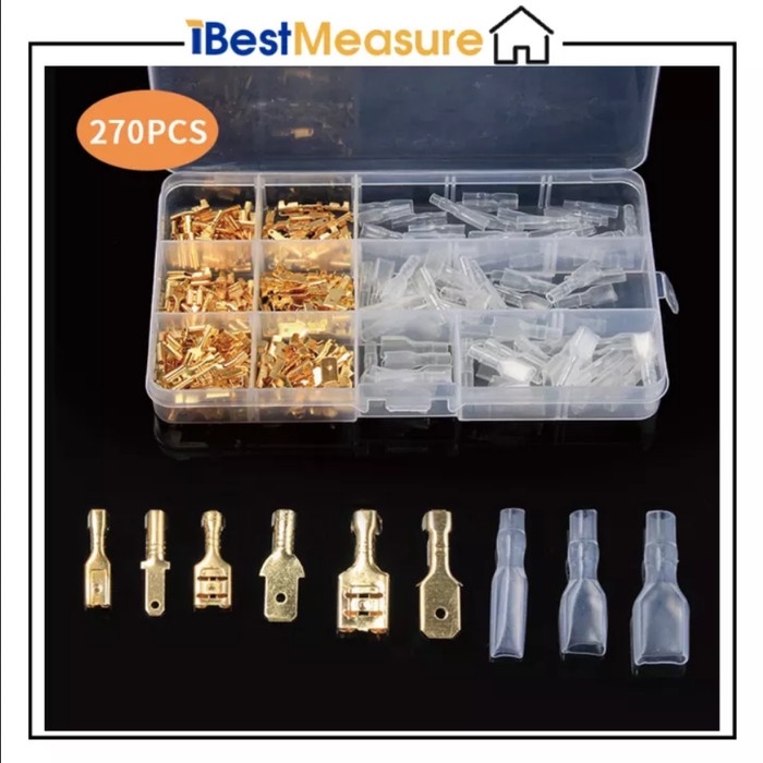 Jual Paket 120 / 270 / 315 Pcs 3 Jenis Skun Konektor Kabel Kuningan ...