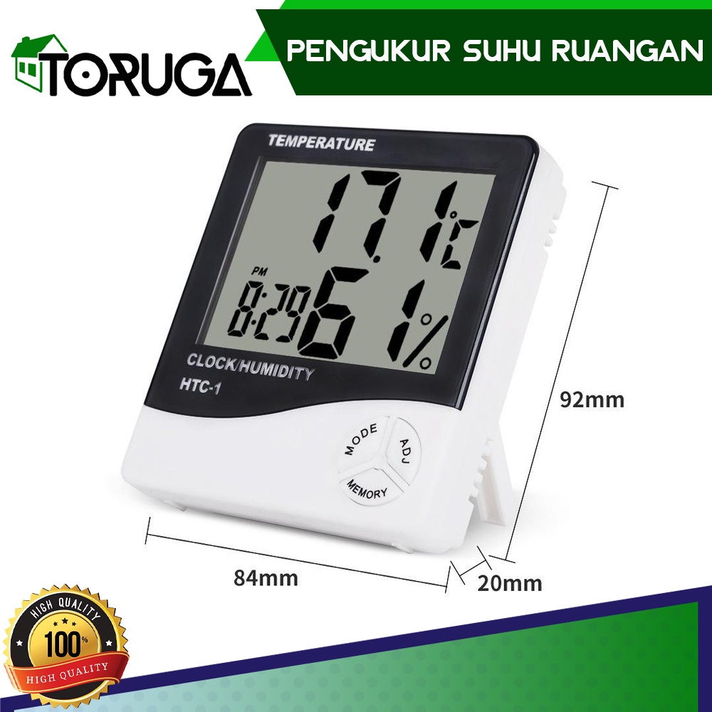Jual Alat Pengukur Suhu Ruangan Termometer hygrometer Ruang Digital Jam ...