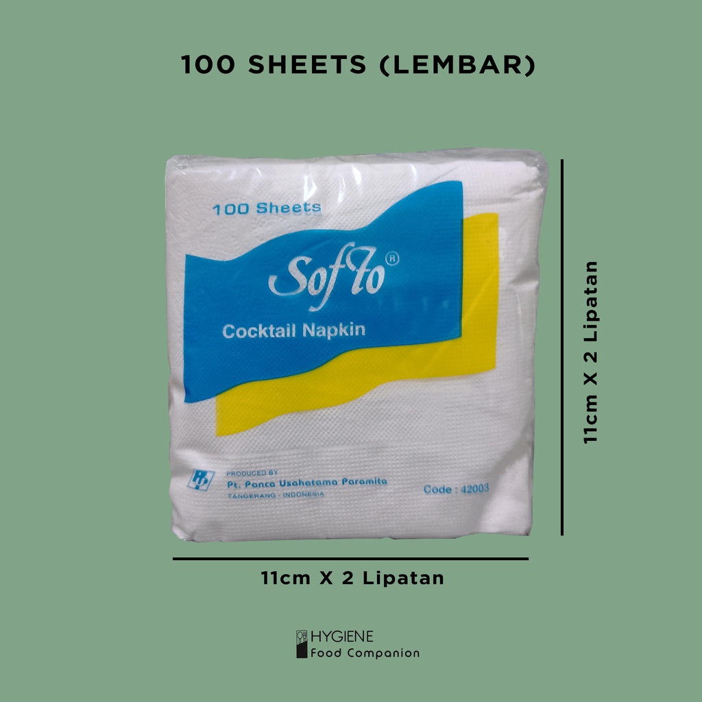 Jual Tissue Softo Cocktail - Tissue Kue - Tissue Makan - 100 sheets/1 ...