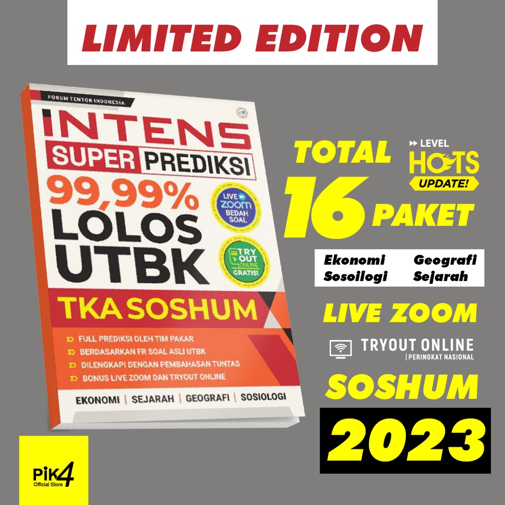 Jual Buku Intens Super Prediksi 99.99% Lolos dan Drilling UTBK TKA SOSHUM Auto Pinter SBMPTN ...