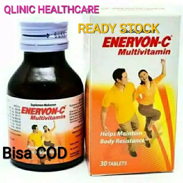 Jual ENERVON C MULTIVITAMIN VITAMIN C BOTOL ISI 30 TABLET READY STOCK ...