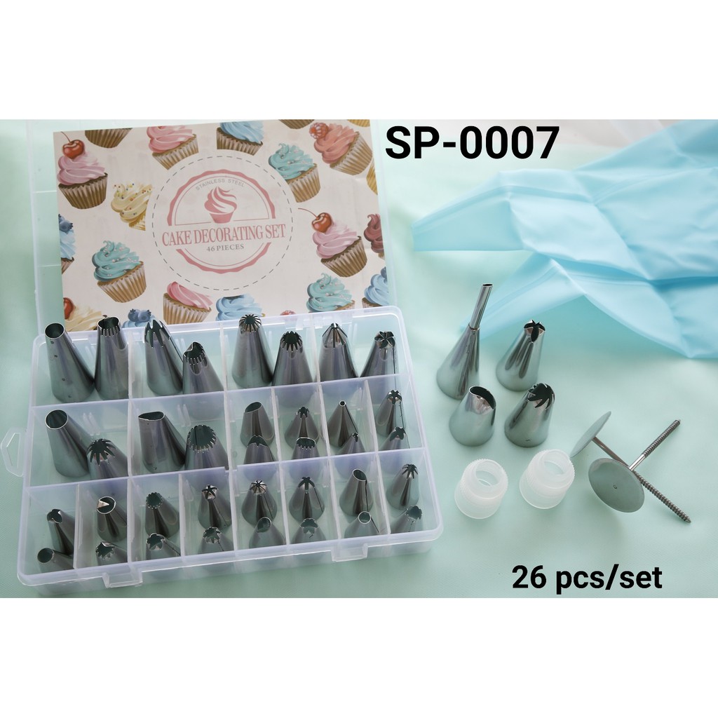Jual SP-0007 Spuit set paku mawar connector piping bag silikon yamama ...